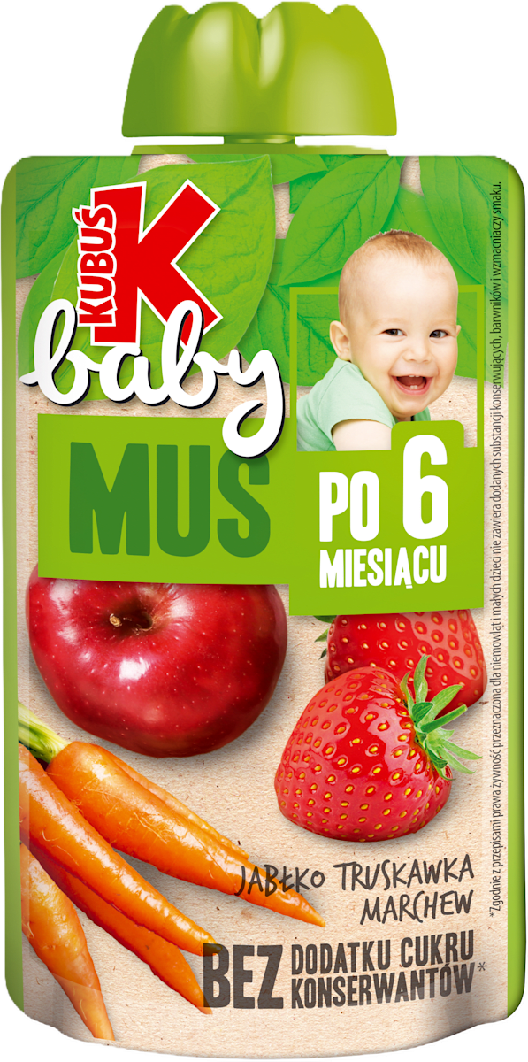 KUBUŚ baby Mus jabłko truskawka marchew po 6. miesiącu, 100 g kupuj w ...