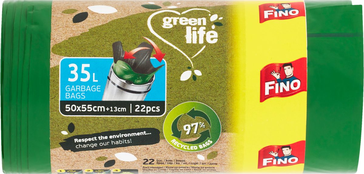 FINO pytle green life z recyklovaného PE 35L, 22 ks | dm.cz