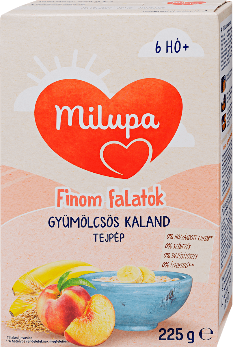 Milupa Finom Falatok gyümölcskaland tejpép 6 hónapos kortól, 225 g | dm.hu