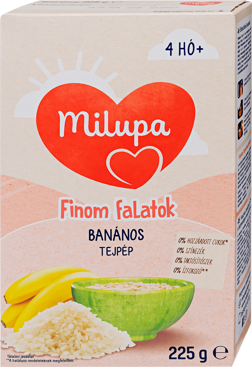 Milupa Finom falatok tejpép banánnal 4 hónapos kortól, 225 g | dm.hu
