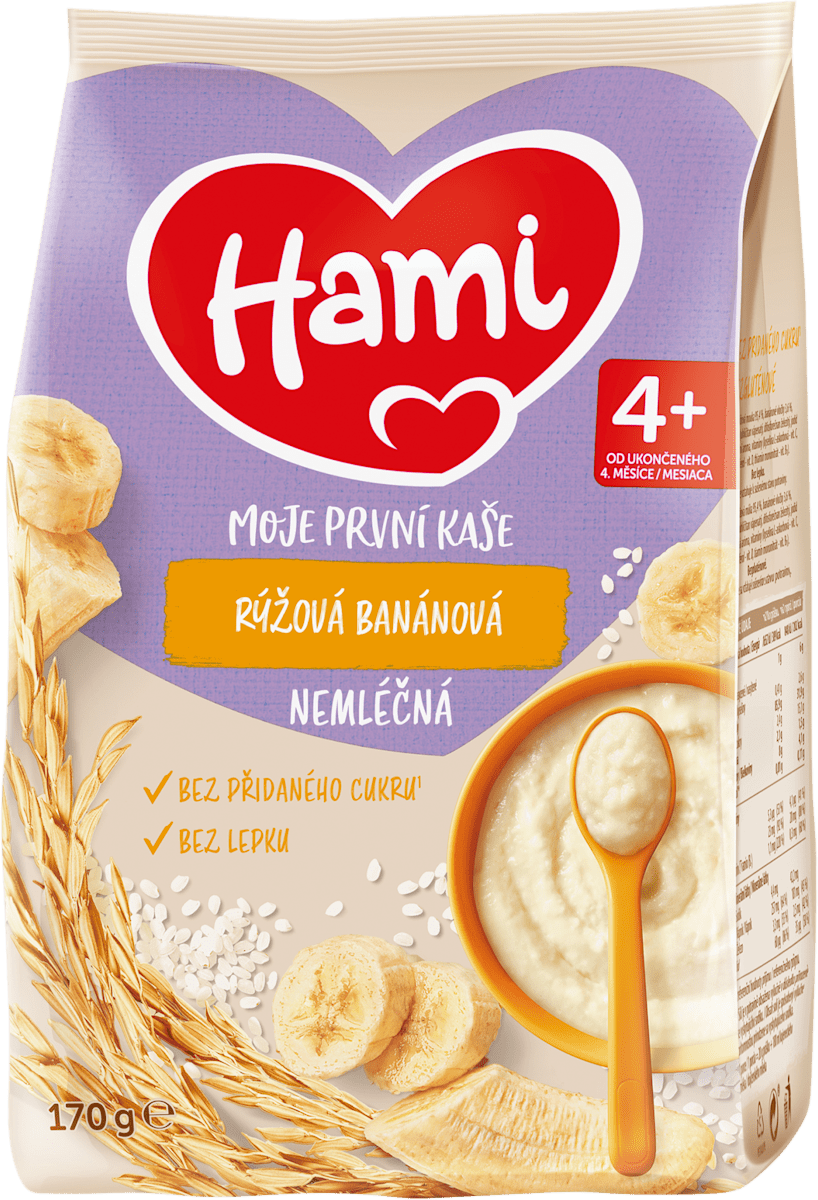Hami Moja prvá kaša nemliečna ryžová banánová, 170 g | mojadm.sk
