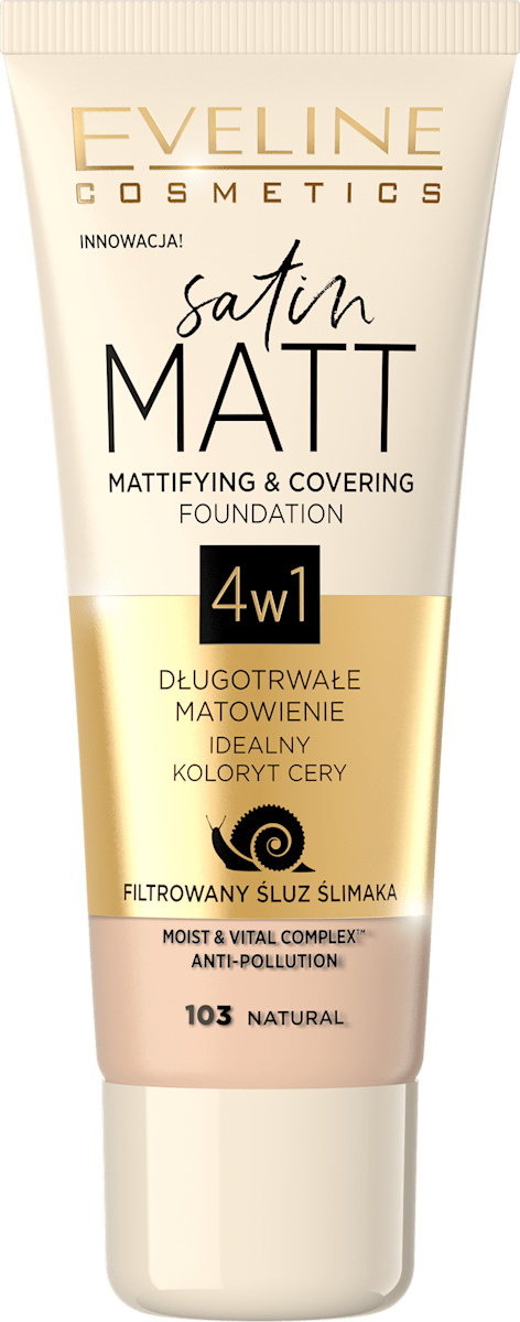 EVELINE COSMETICS satin Matt 4u1 tekući puder – 103 Natural, 30 ml | dm.hr