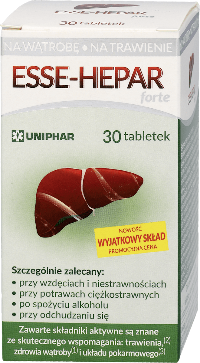 UNIPHAR ESSE-HEPAR FORTE na wątrobę i układ trawienny, tabletki, 30 szt ...
