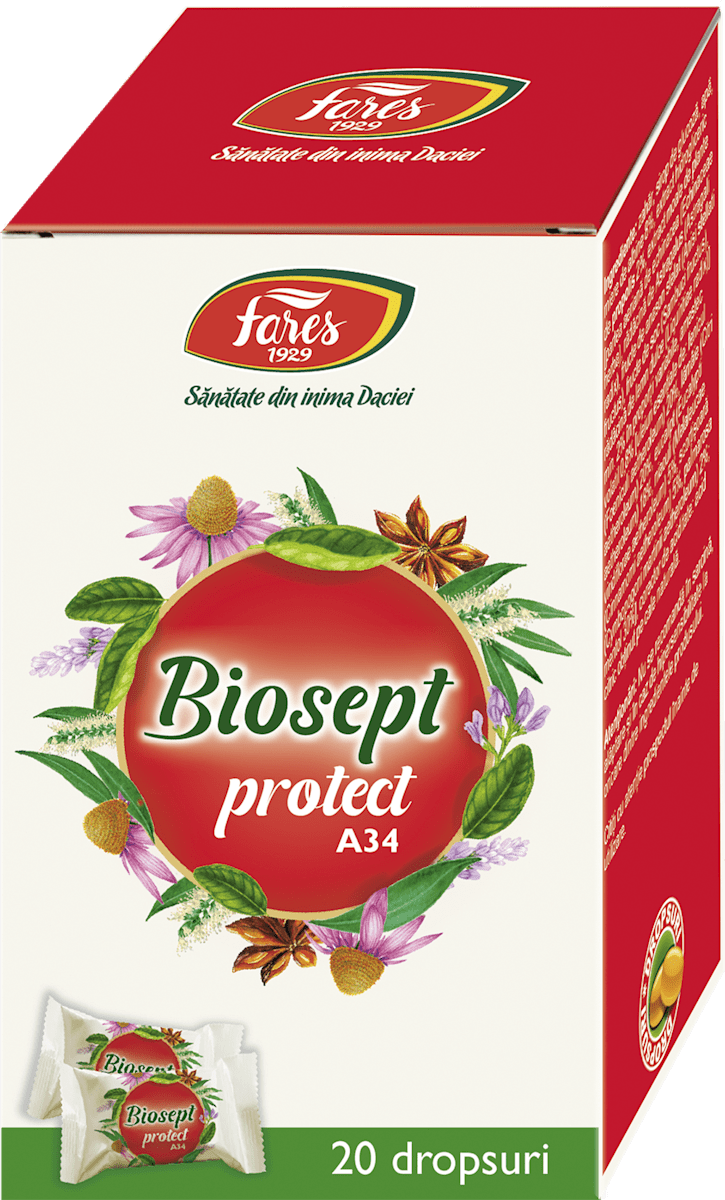 Fares Biosept Protect A34, dropsuri, 20 buc | dm.ro