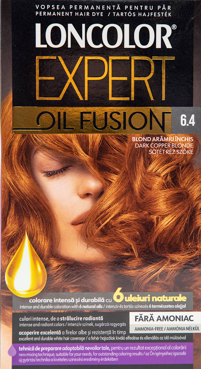 LONCOLOR EXPERT Vopsea de păr fără amoniac Oil Fusion 6.4 blond arămiu ...