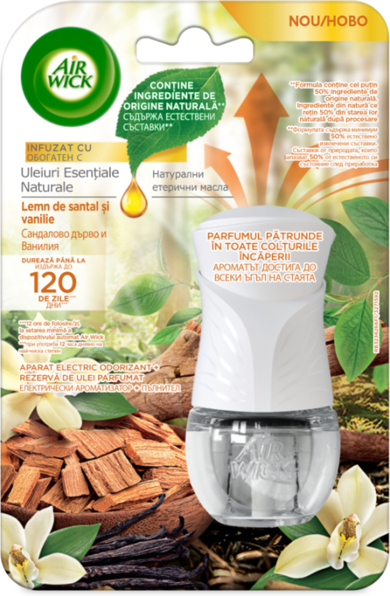 AIRWICK Aроматизатор и пълнител сандалово дърво и ванилия, 19 ml | dm България