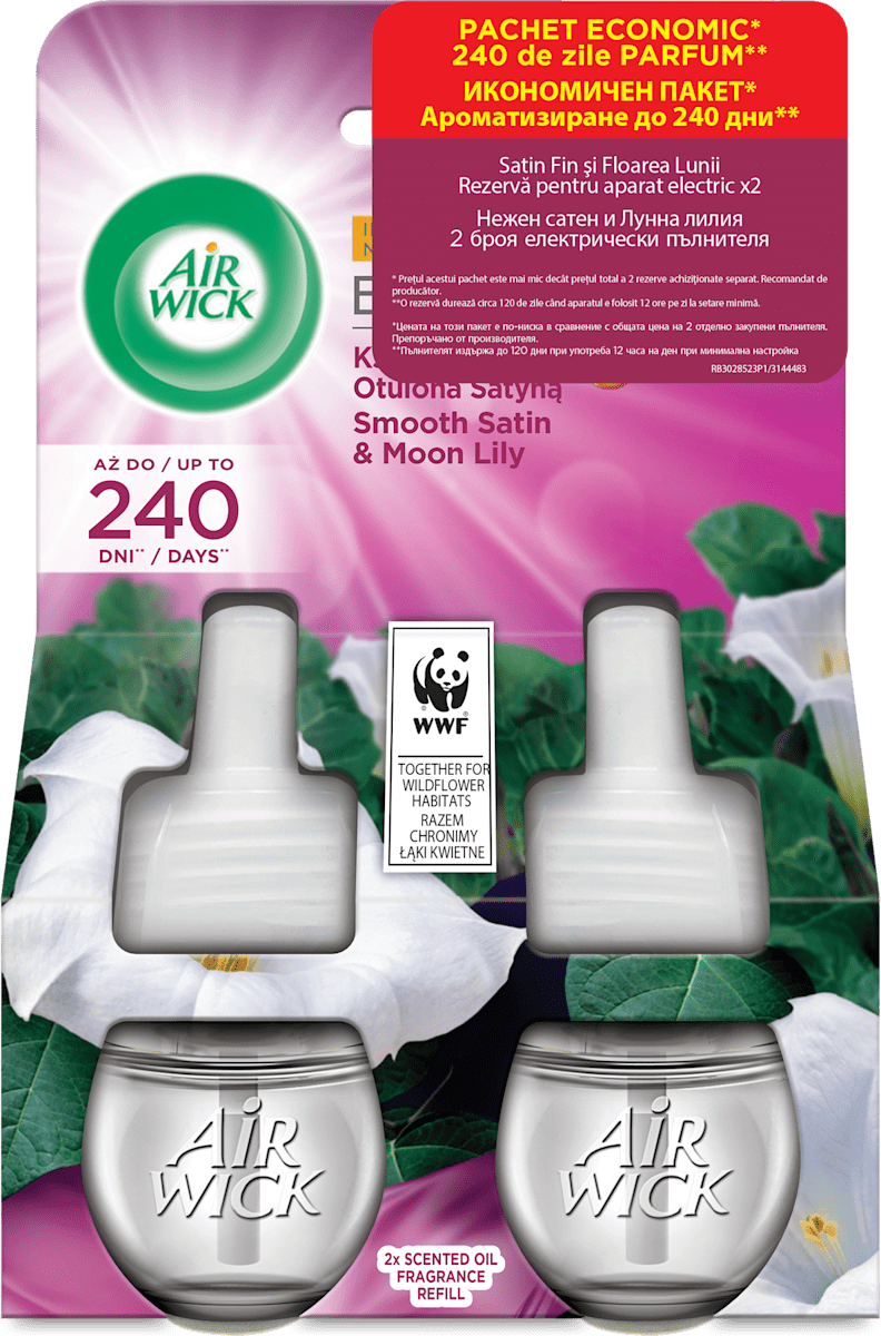 AIRWICK Пълнител за ароматизатор Сатен и лилия ( 2x19 ml ), 38 ml | dm България