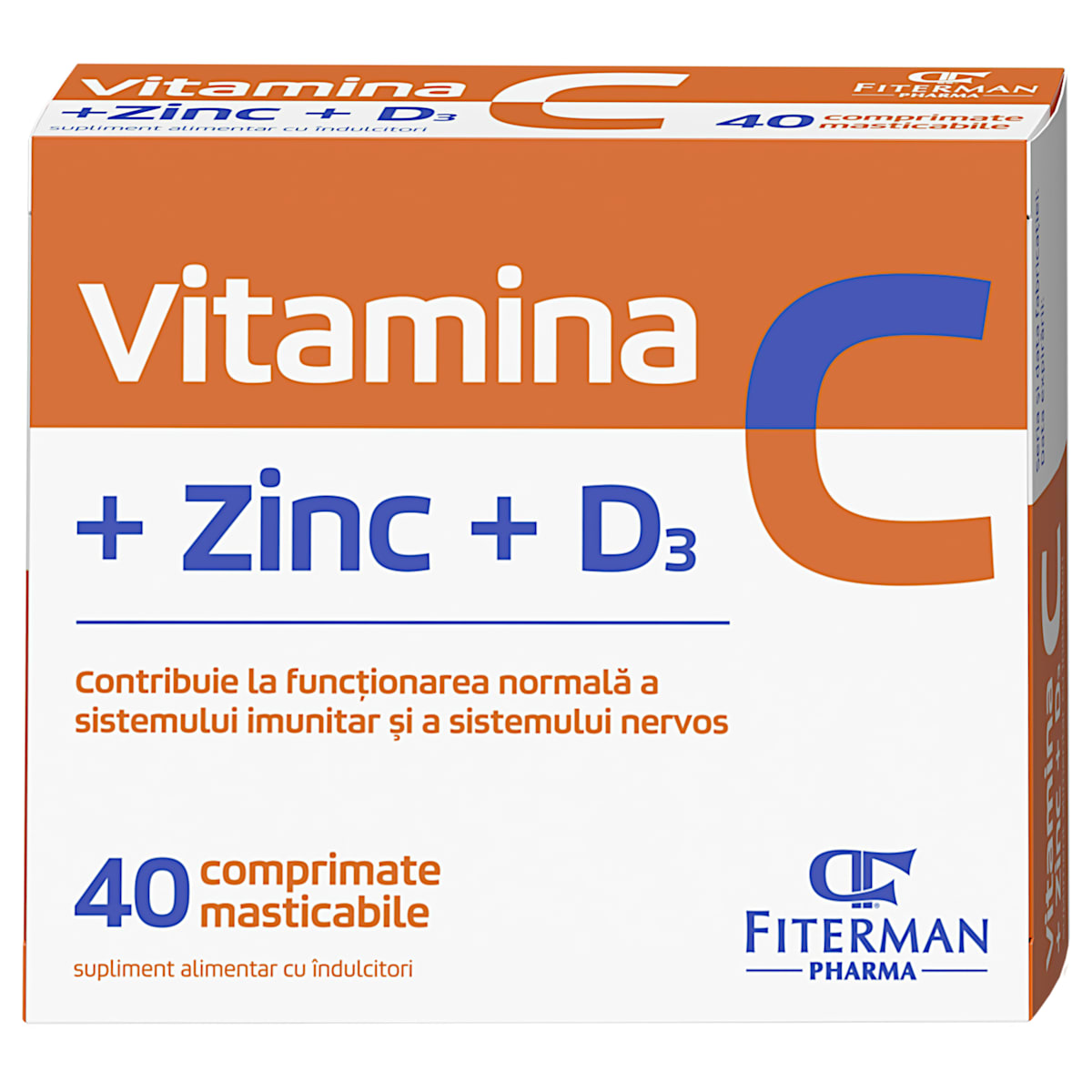Fiterman Pharma Vitamina C +ZINC+D3, 40 buc | dm.ro