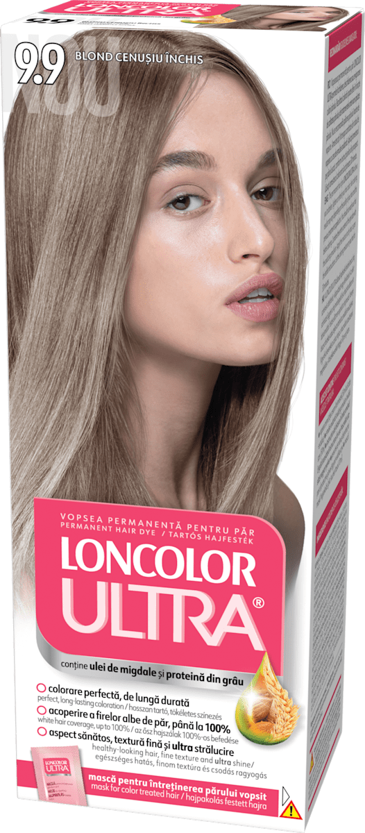 LONCOLOR ULTRA Vopsea permanentă 9.9 blond cenușiu, 1 buc | dm.ro