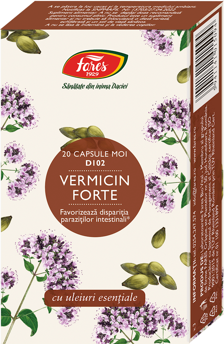 Fares VERMICIN FORTE, capsule moi, 20 buc | dm.ro
