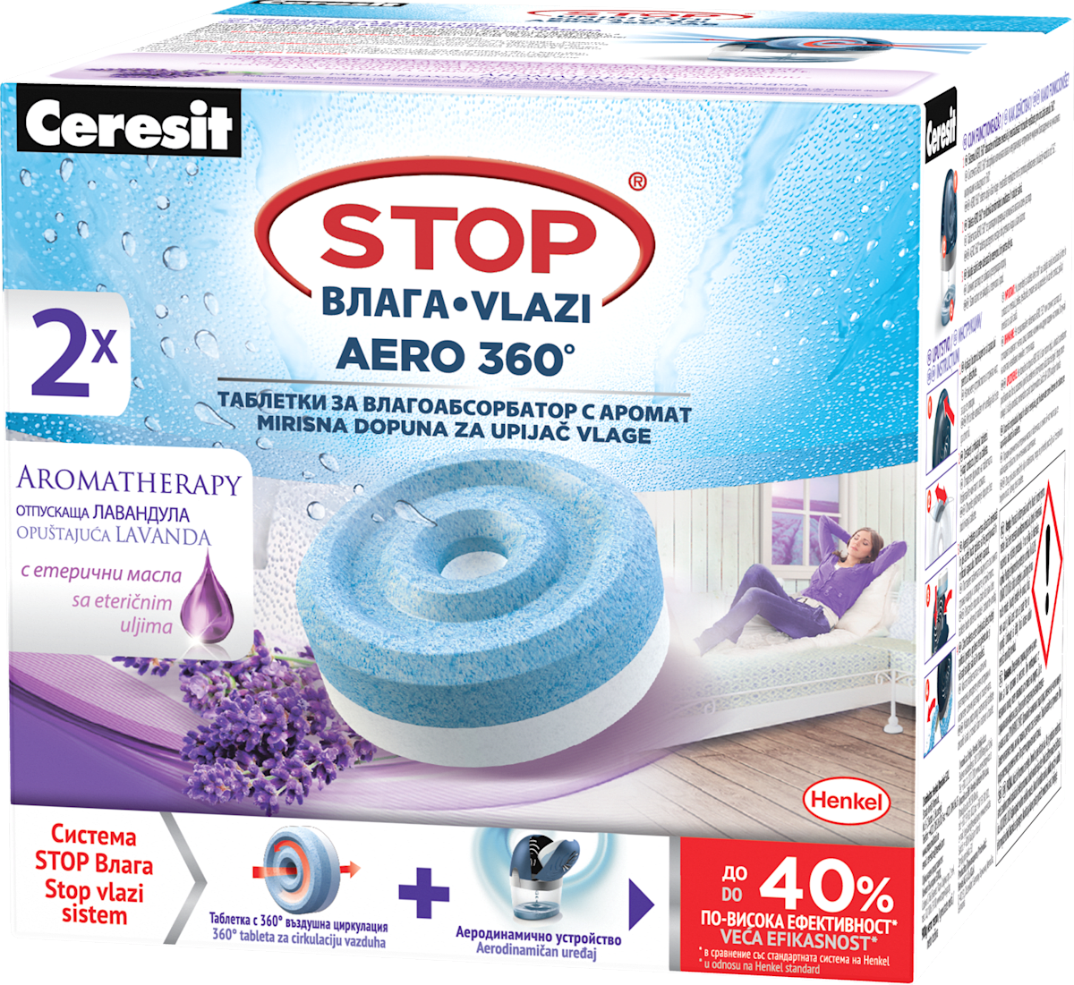 Ceresit STOP Таблетки-влагоабсорбатор Aero 360° с лавандула, 2 бр. | dm ...