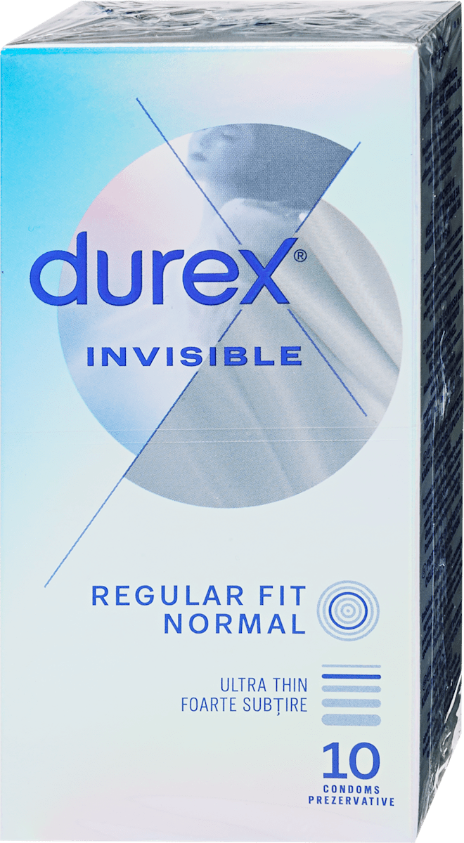 durex Prezervative Invisible regular fit normal, 10 buc | dm.ro