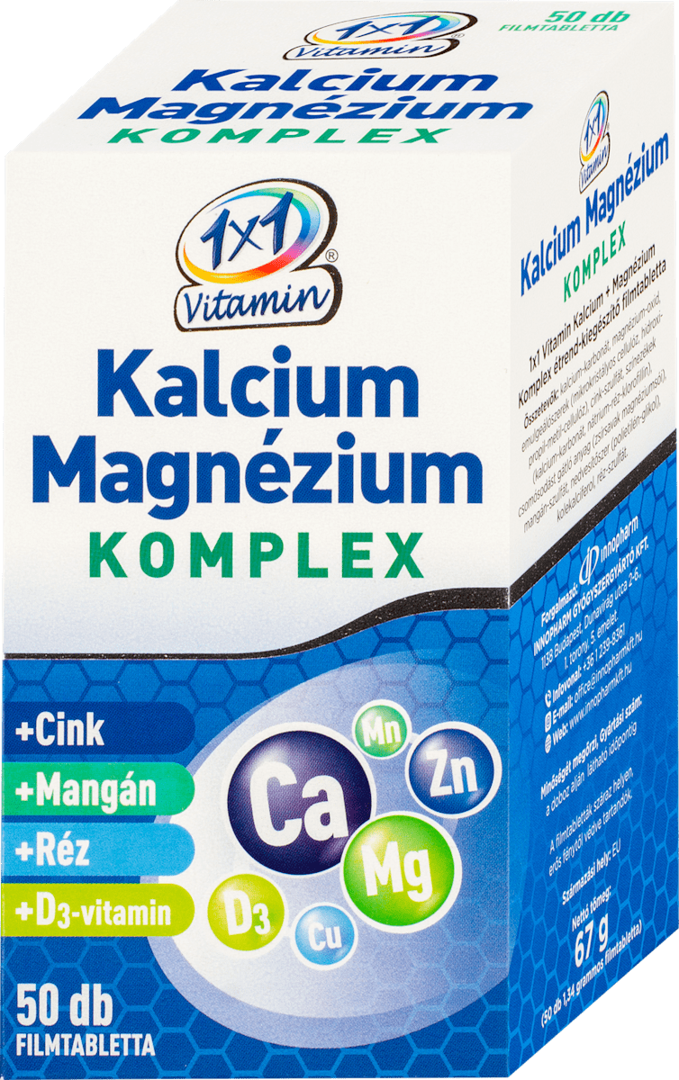 1X1 Vitamin Kalcium és Magnézium Komplex filmtabletta, 50 db | dm.hu