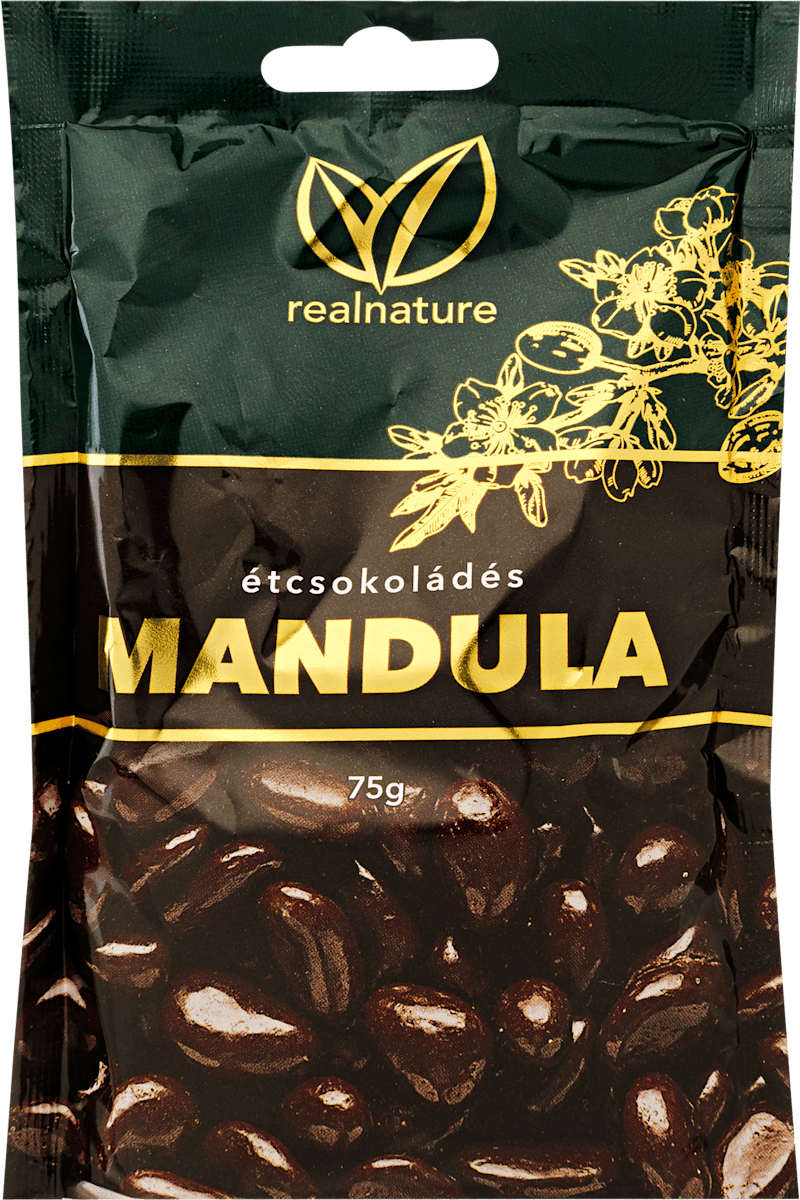 realnature Étcsokoládés mandula, 75 g | dm.hu