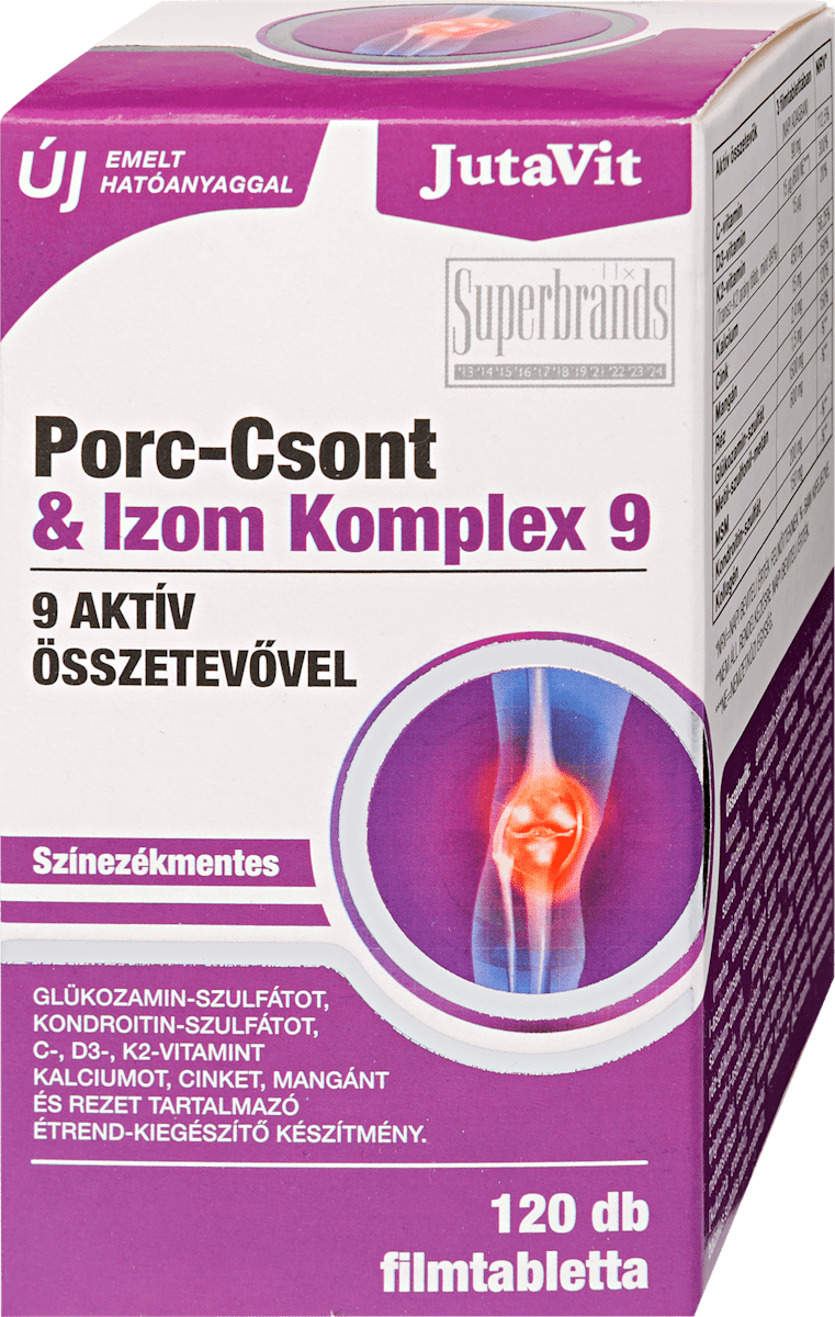 JutaVit Porc-Csont-Izom Komplex 9 tabletta, 120 db | dm.hu