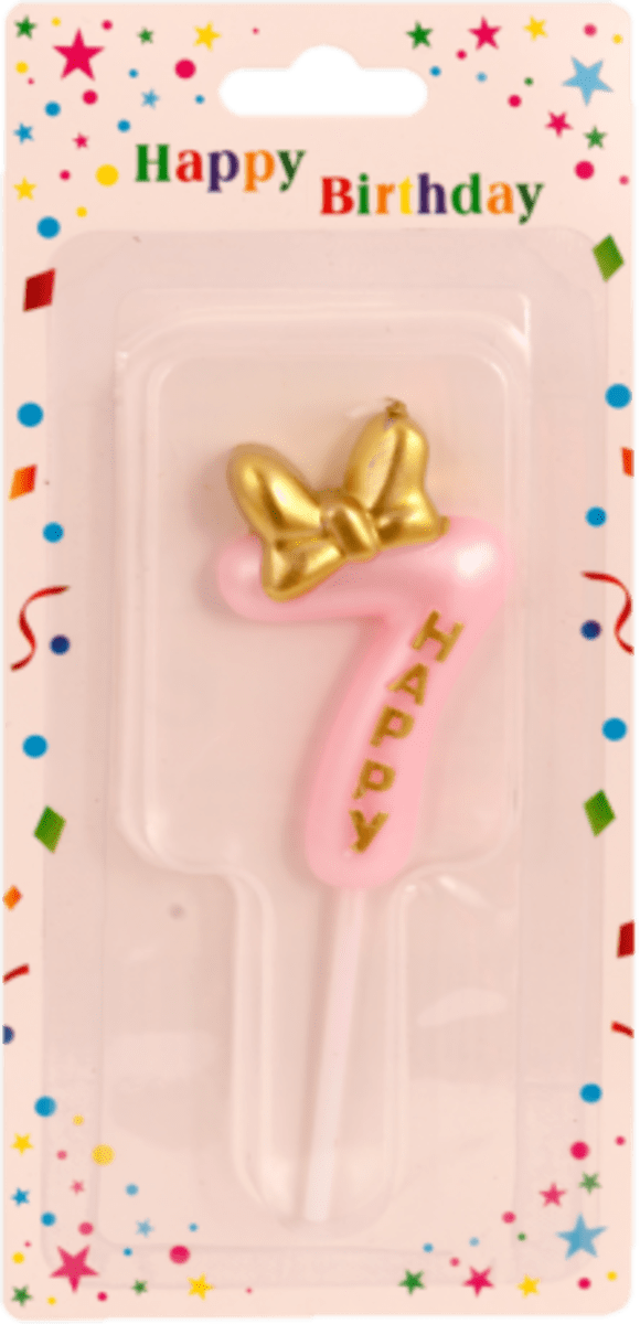 Global Plast Lumânare aniversare roz cifra 7, 1 buc | dm.ro