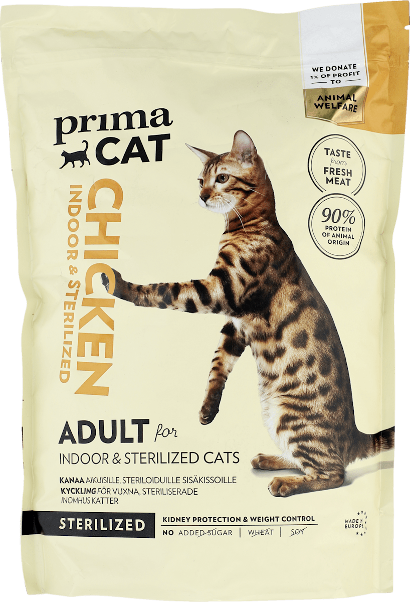 prima CAT Karma dla dorosłych kotów domowych i po sterylizacji, kurczak ...