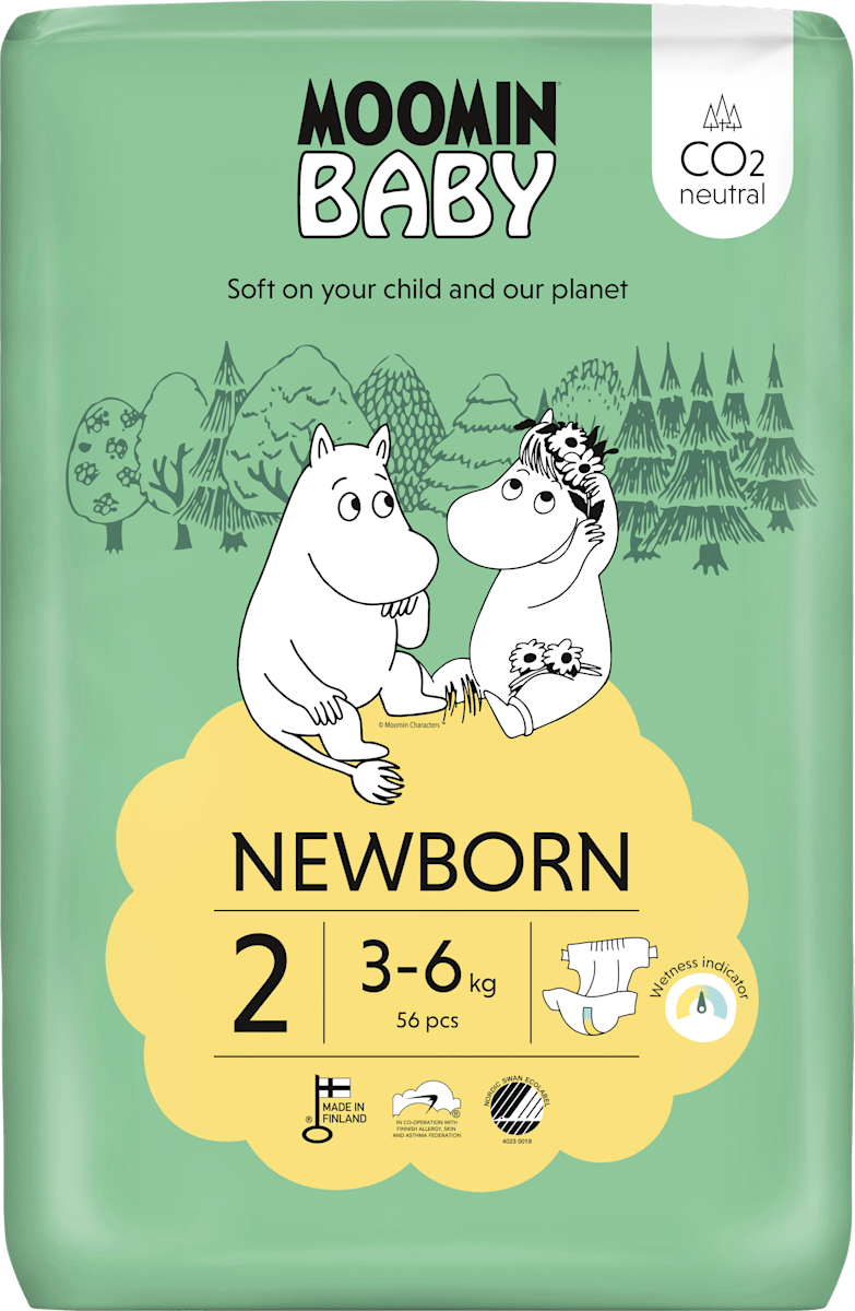 Moomin Baby Windeln Gr. 2 (3-6 kg), 56 St dauerhaft günstig online kaufen | dm.de