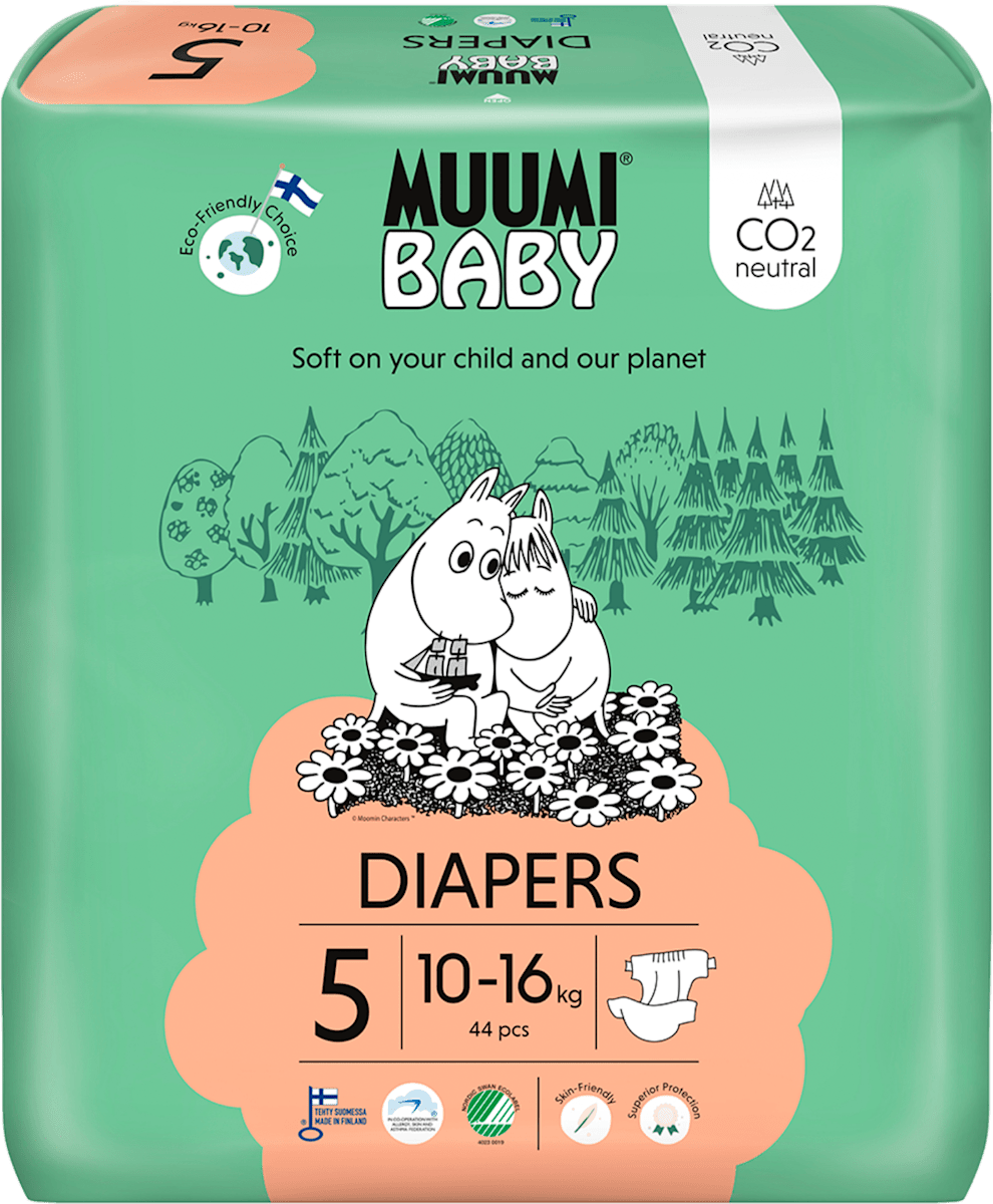 Muumi Baby Eko plienky - veľ. 5 (10-16 kg), 44 ks | mojadm.sk