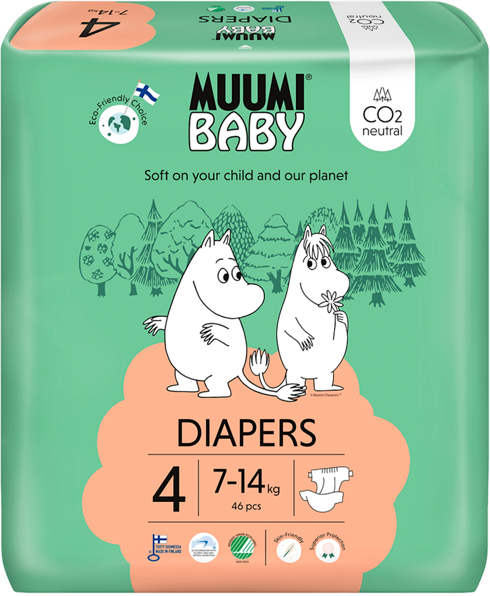 Muumi Baby Eko plienky - veľ. 4 (7-14 kg), 46 ks | mojadm.sk