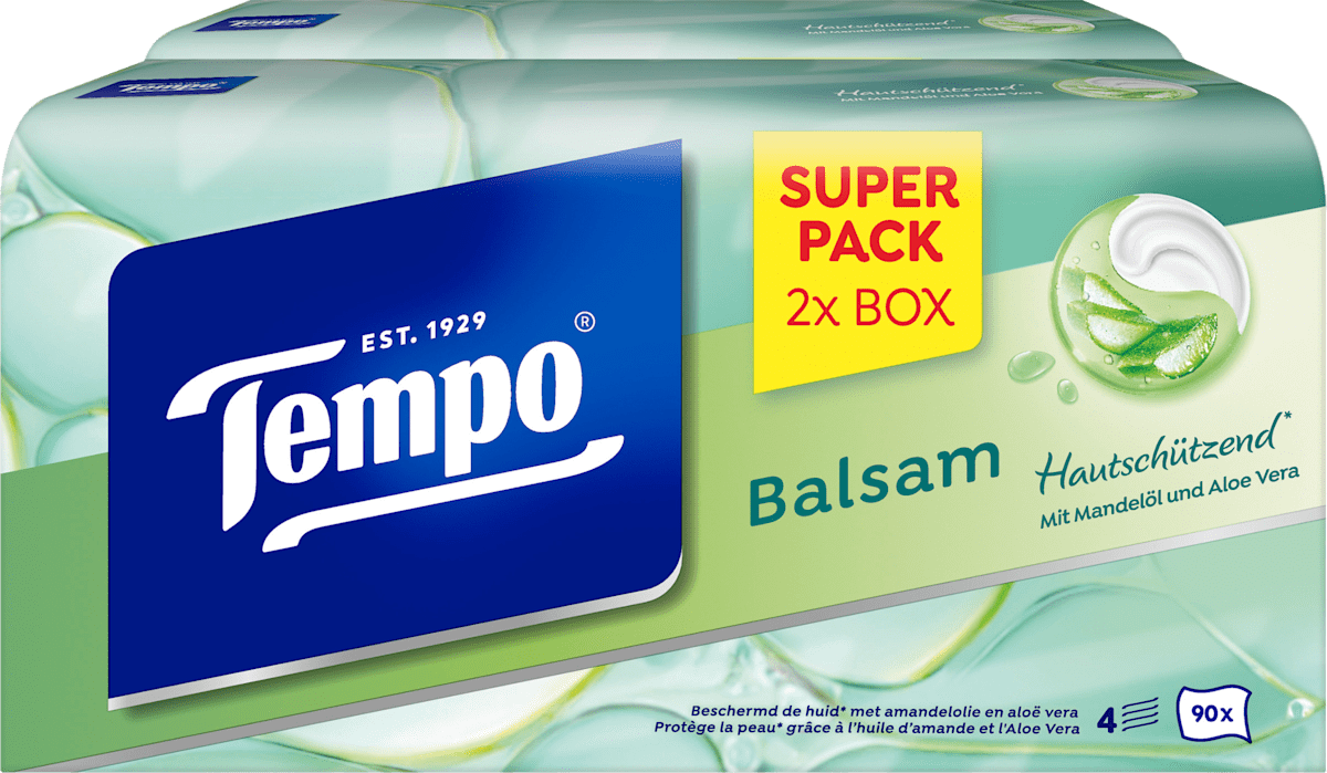 Tempo Taschentücher Box Balsam Duo (2x90 St), 180 St dauerhaft günstig ...