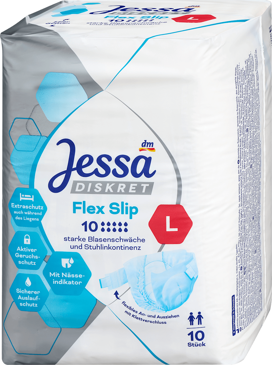Jessa DISKRET inkontinenční kalhotky Flex slip velikost L, 10 ks | dm.cz