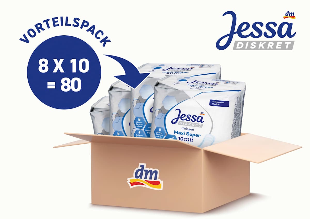 Jessa DISKRET Einlagen Inkontinenz Maxi Super Vorteilspack (8x10 St ...
