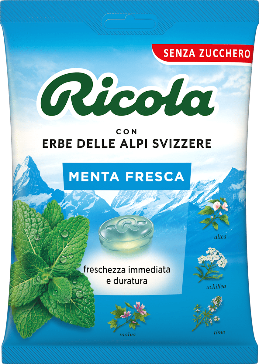 Ricola Caramelle alla menta fresca in busta, 70 g | dm Italia