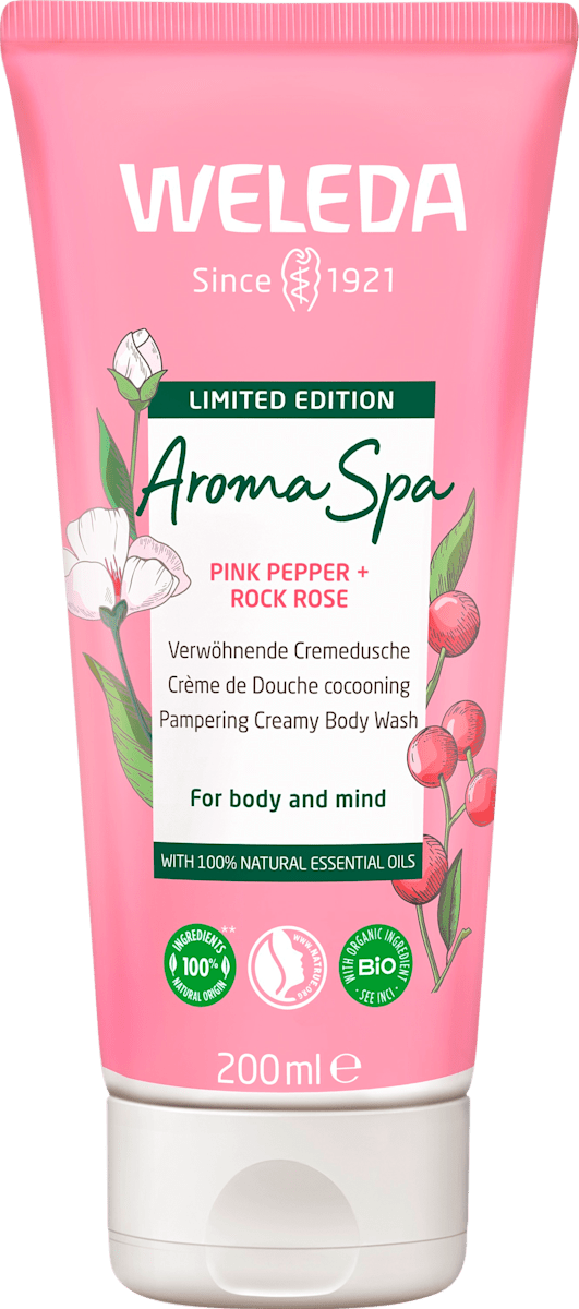 WELEDA Cremedusche Aroma Spa Pink Pepper + Rock Rose, 200 ml dauerhaft günstig online kaufen | dm.de