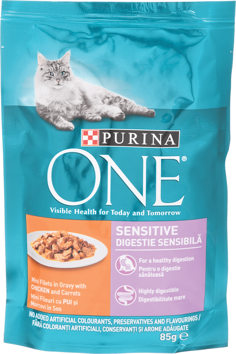 PURINA ONE Hrană umedă pentru pisici cu carne de pui, 85 g | dm.ro