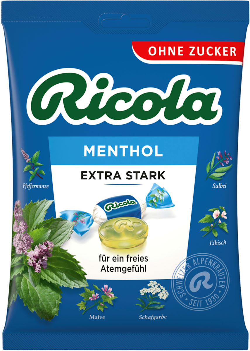 Ricola Biljni bomboni – mentol, 75 g | dm.hr