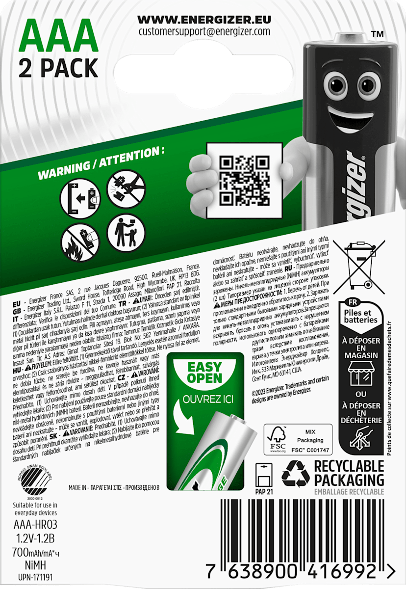 Energizer Akkus Recharge Power Plus AAA, 2 St dauerhaft günstig online ...
