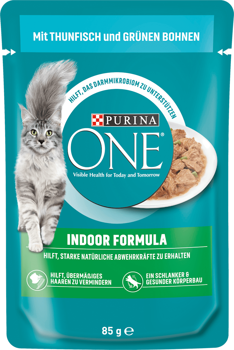 PURINA ONE Nassfutter Katze mit Thunfisch & grünen Bohnen in Soße ...