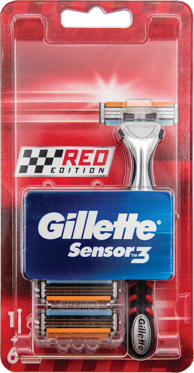 Gillette Sensor3 RED EDITION brijač + 6 dopuna, 1 kom | dm.rs