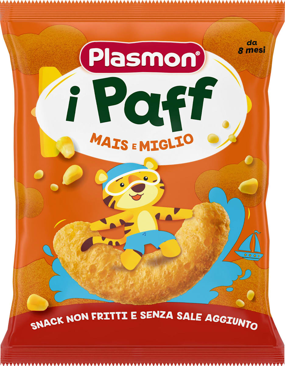 Plasmon Снакс i Paff с царевица и просо, от 8-ия месец, 15 g | dm България