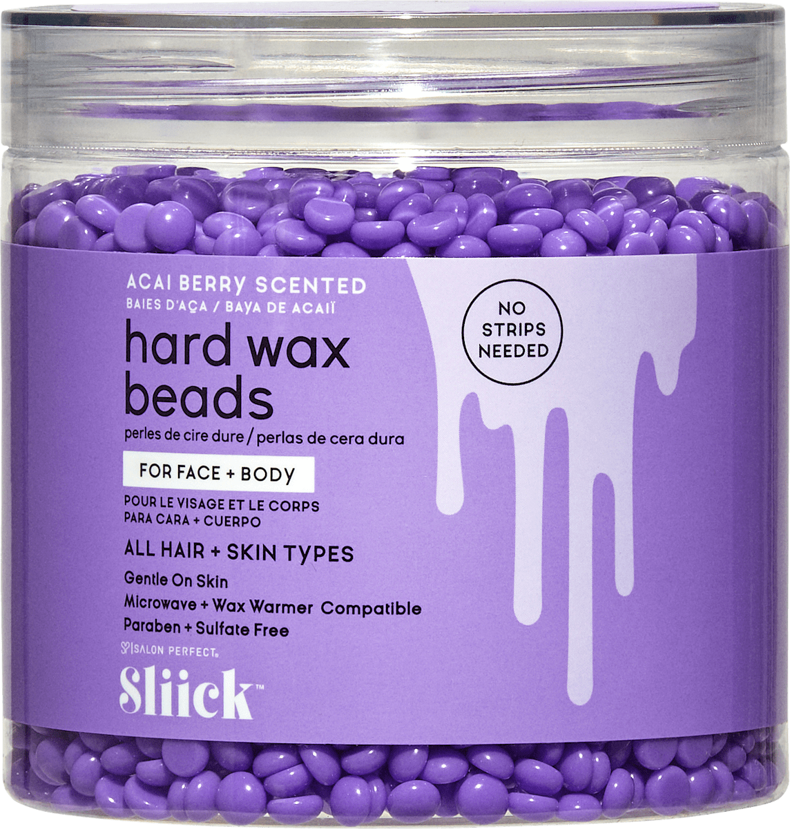 Sliick Enthaarungswachs hard wax beads Acai Berry, 226 g | dm.at