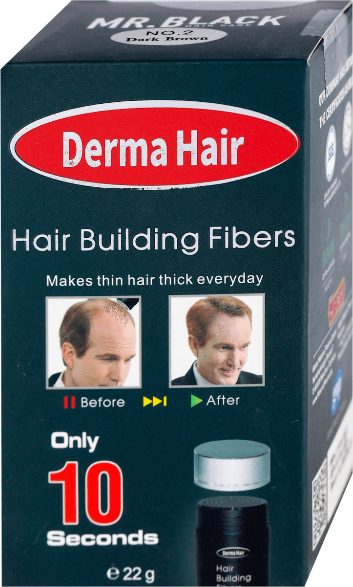 DERMA HAIR Fiberi za proređenu kosu - No. 2 Dark brown, 22 g | dm.rs