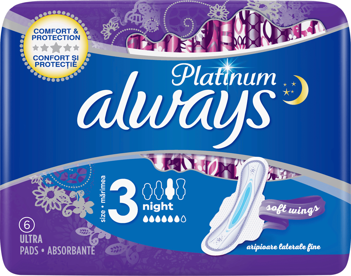 Always Absorbante De Noapte Platinum Mărimea 3 6 Buc Dmro