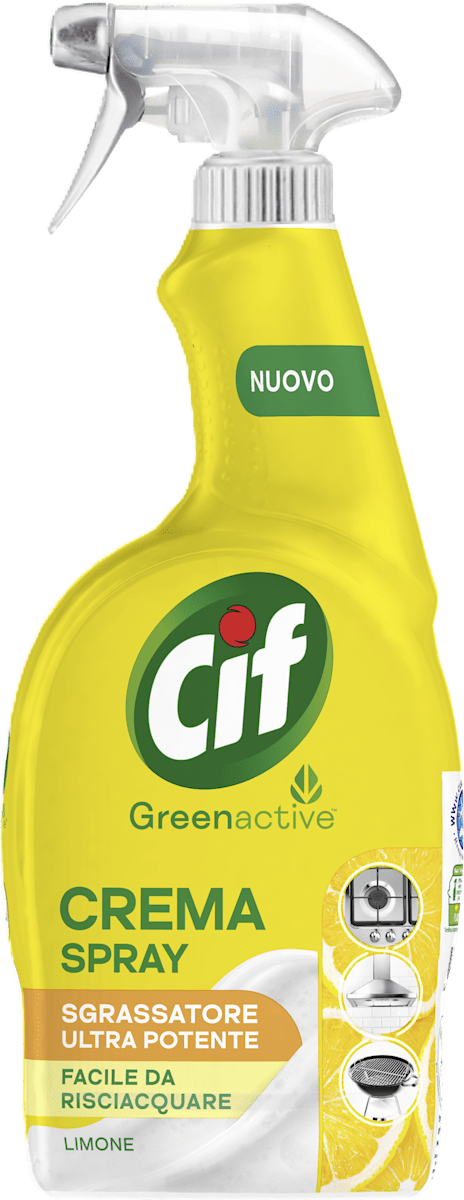 Cif Crema Spray Green Active Sgrassatore al limone, 650 ml | dm Italia