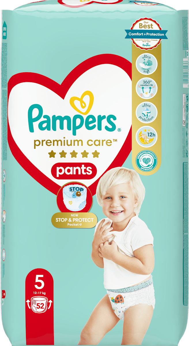 Pampers Premium Care jumbo pack pelene-gaćice vel. 5 (12 – 17 kg), 52 ...