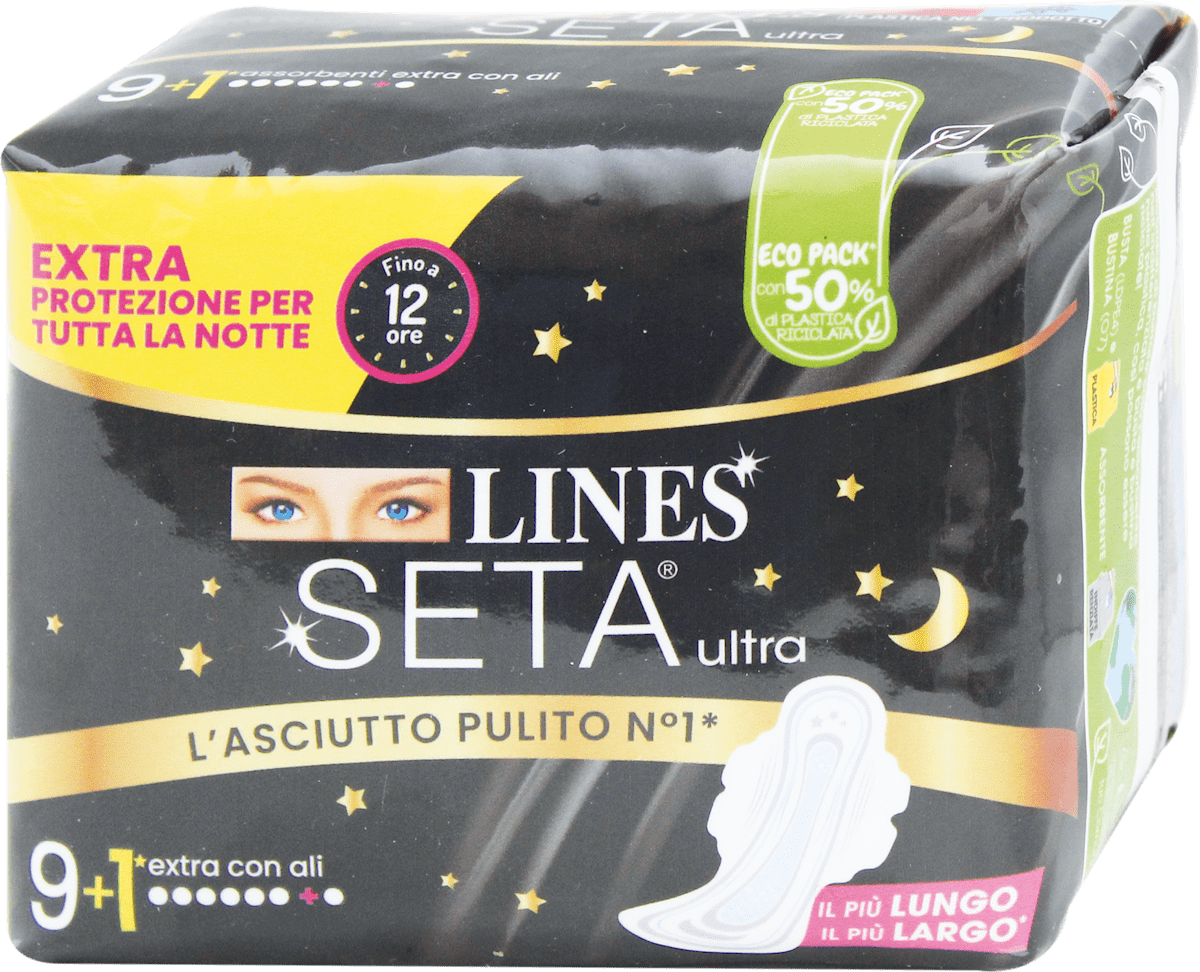 LINES Assorbenti Seta Ultra Extra con ali, 10 pz | dm Italia