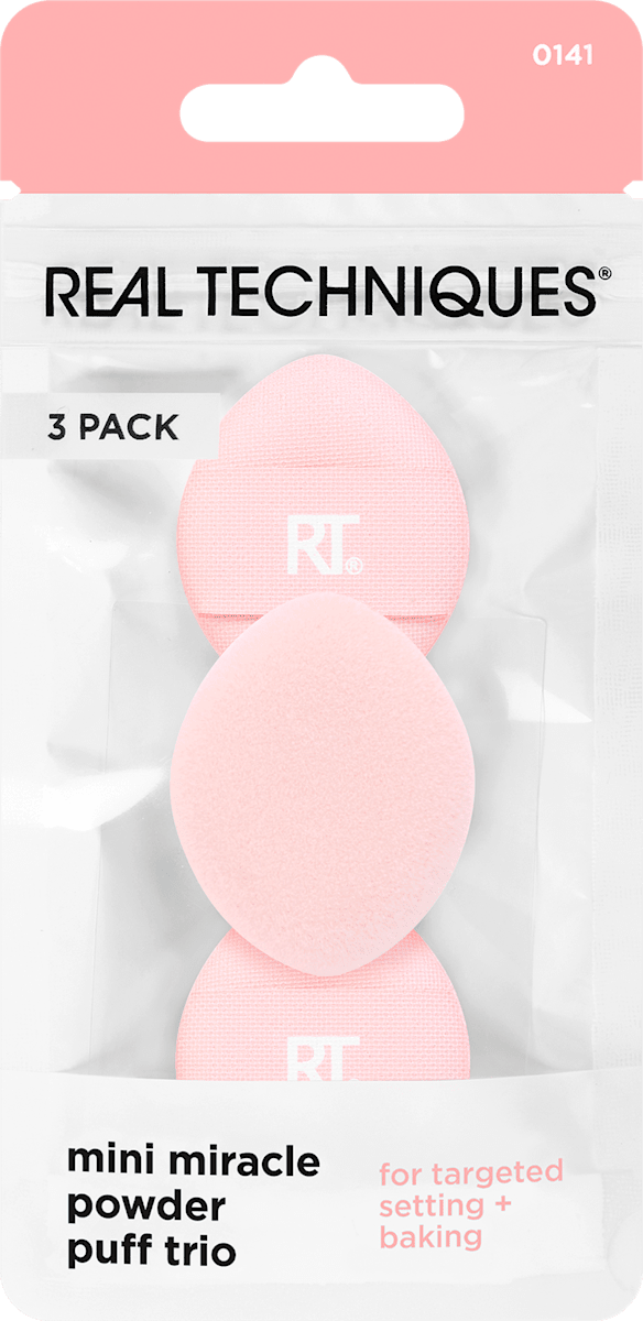 REAL TECHNIQUES Hubka na make-up Mini Miracle Powder Puff Trio, 3 ks ...