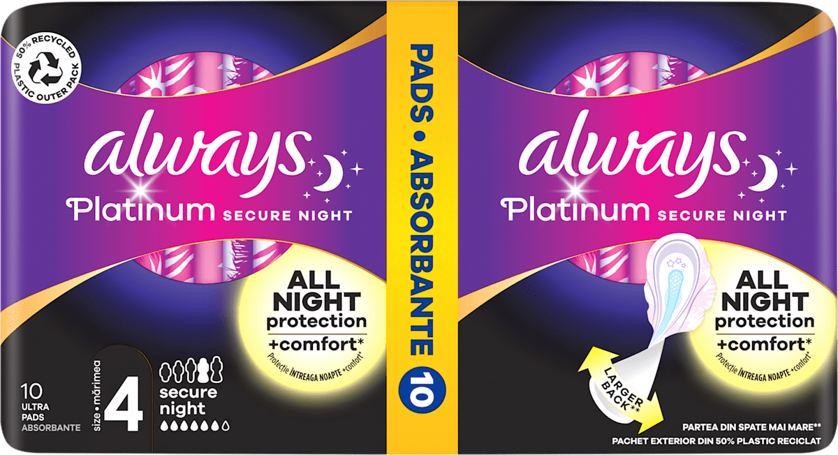 always Platinum secure night higijenski ulošci duo pack, 10 kom. | dm Bosna i Hercegovina