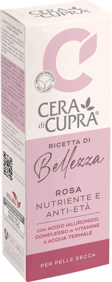 CERA di CUPRA Crema viso rosa nutriente ed anti-età per pelli secche, 75 ml | dm Italia