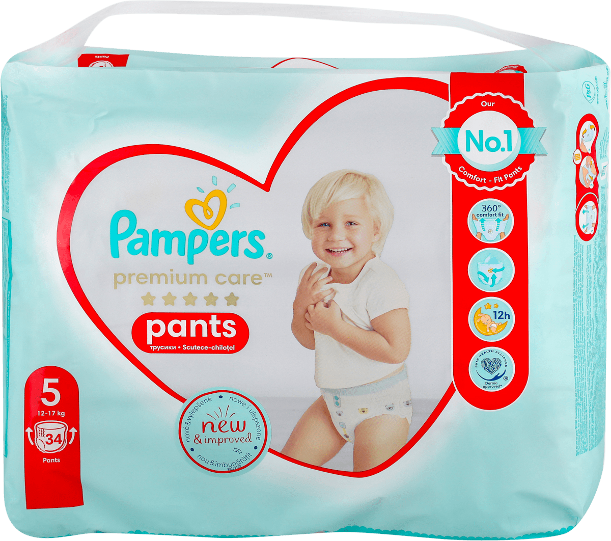 Pampers premium care pants, pelene-gaćice, veličina 5 (12 - 17 kg), 34 ...