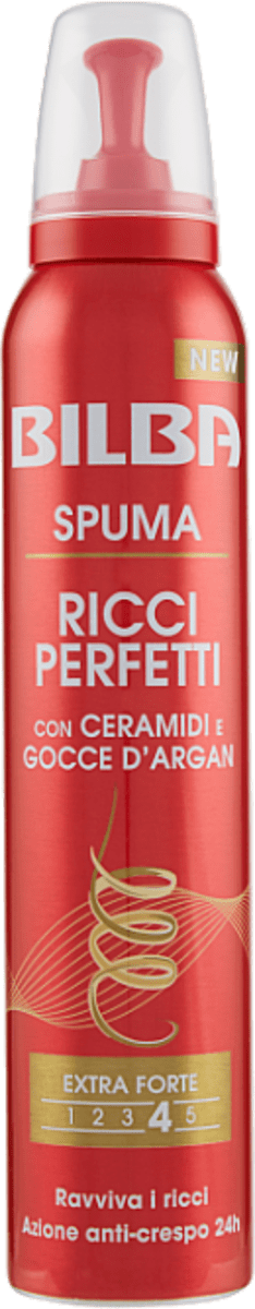 BILBA Spuma ricci perfetti con ceramidi e gocce d'argan tenuta extra forte, 200 ml | dm Italia
