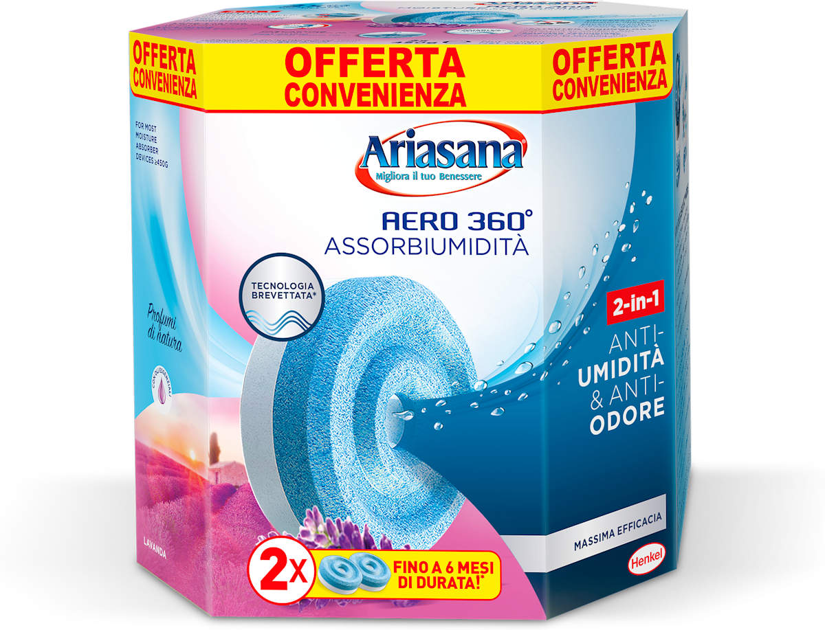 Ariasana 2 Ricariche tab alla lavanda per Aero 360° Assorbiumidità, 2 ...