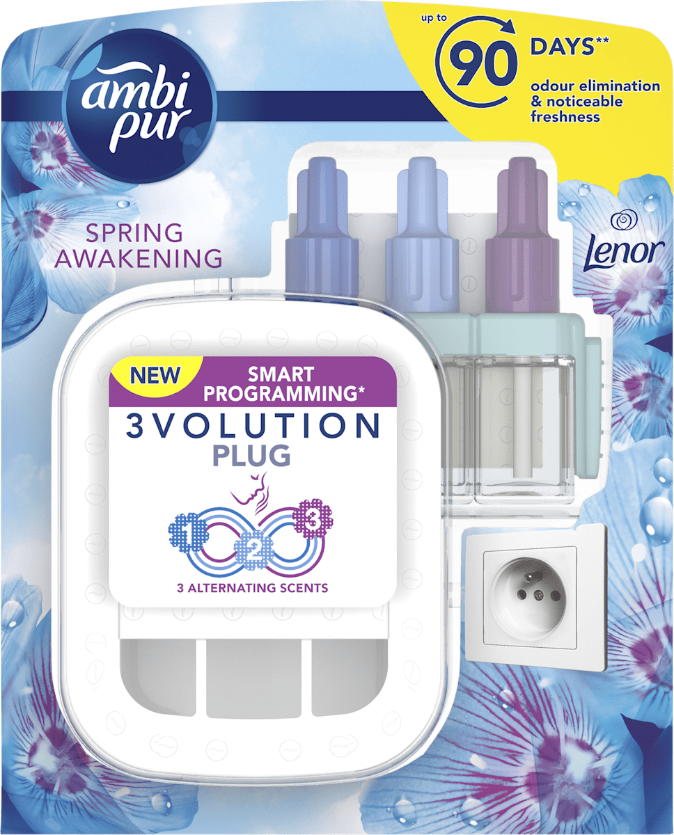 Ambi Pur 3Volution légfrissítő készülék és utántöltő Lenor Spring, 1 db ...