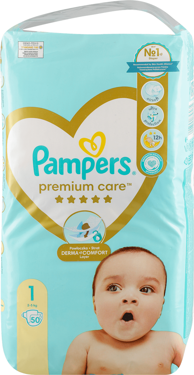 Pampers premium care Pelene, veličina 1 (2- 5 kg), 50 kom | dm.rs
