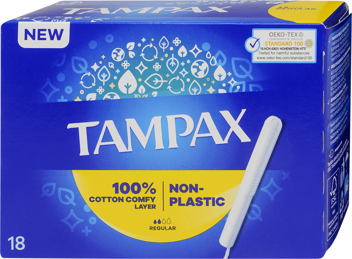 Tampax Tampon Non-Plastic Regular, 18 db | dm.hu